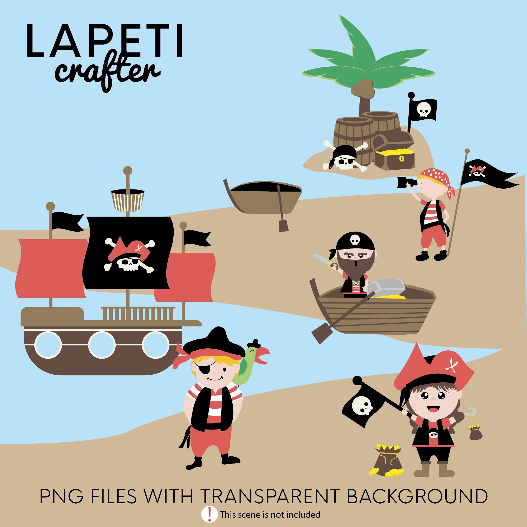 PIRATE Clipart Bundle 20 Pirate Illustrations in Png Format - Etsy