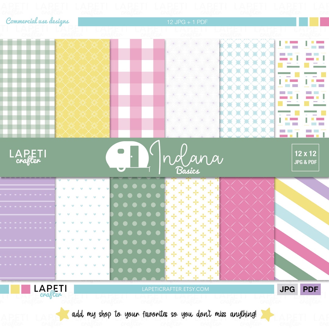 Geometric Digital Paper Pack, Printable Scrapbooking Paper in Neutral ...