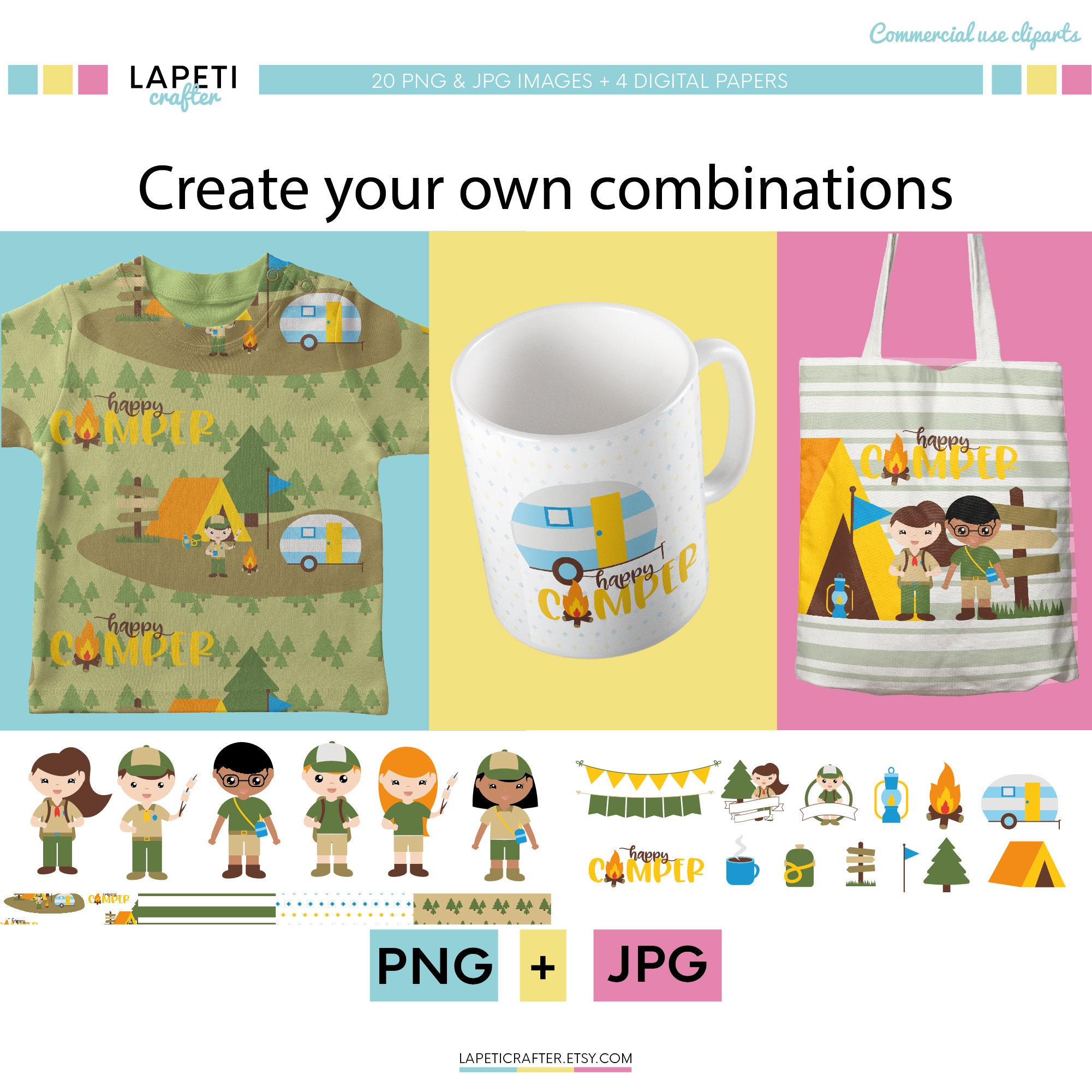 Camping Clipart Boy Sclout Clipart Commercial Use Camp Png - Etsy