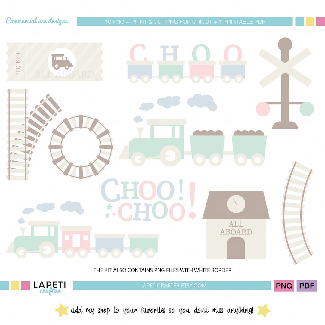 Baby Train Clipart | Train Png File for Cricut | Commercial Use ...