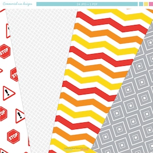 Construction Digital Printable Paper Boy Excavator Birthday Digital ...