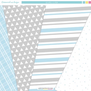 Printable Paper for Baby Boy Scrapbooking | Dina4 Blue Digital Paper ...