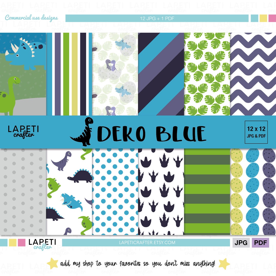 Dinosaur Digital Paper, 12x12 Digital Scrapbooking Paper, Digital ...