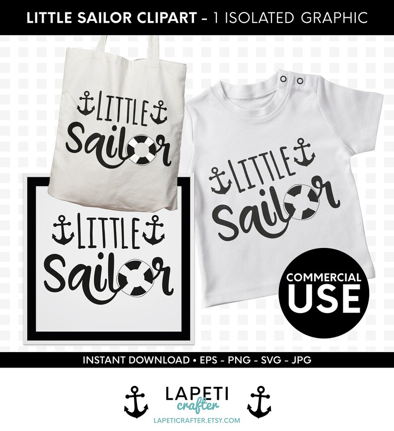 Little Sailor Svg, Eps, Jpg Png, Commercial Use, Instant Download ...