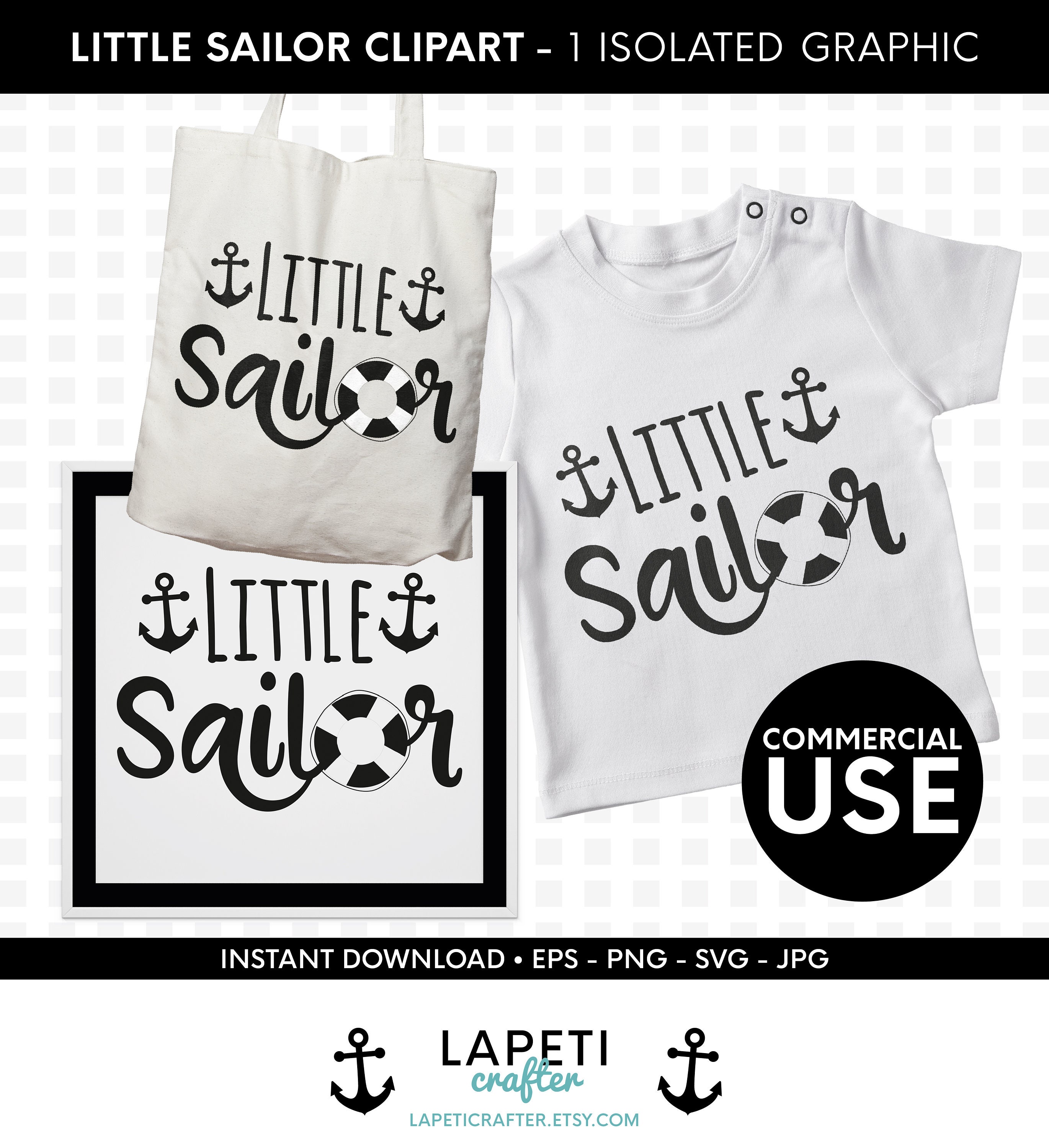 Little Sailor Svg, Eps, Jpg Png, Commercial Use, Instant Download ...