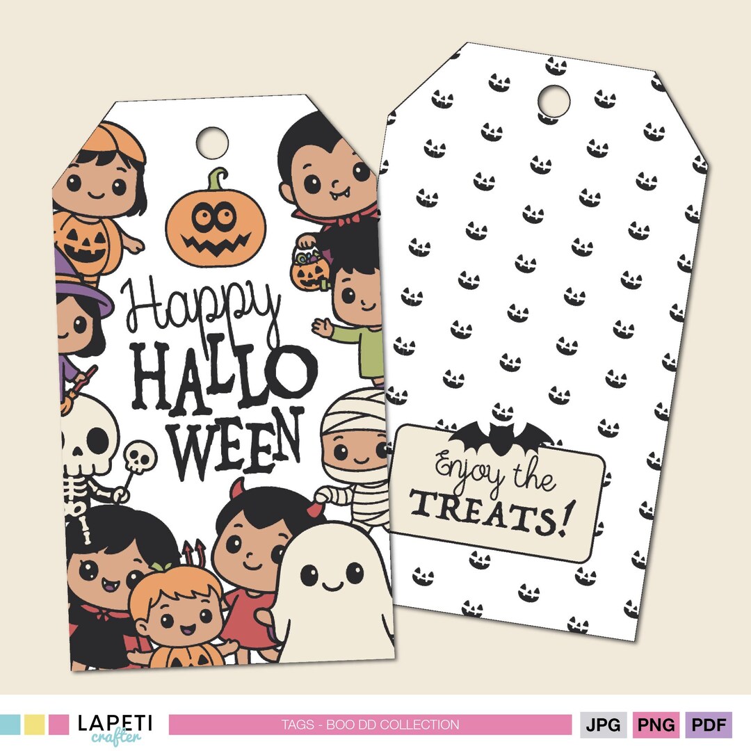 Halloween Kids Favor Tags | Cute Trick or Treat Printable Gift Tags ...
