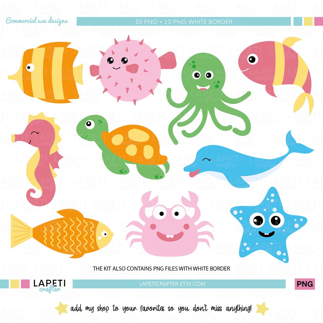 Under Sea Animals Clipart, Sea Creatures Clipart Download, Ocean ...