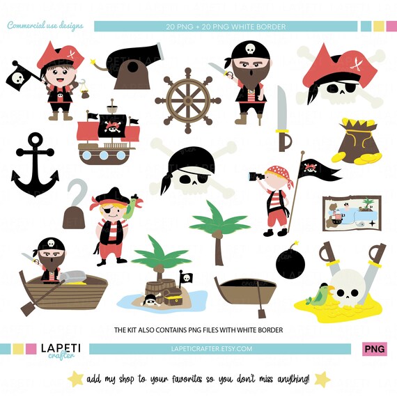 PIRATE Clipart Bundle 20 Pirate Illustrations in Png Format - Etsy