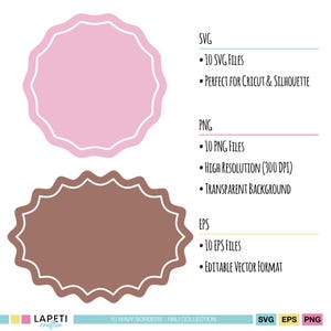 Wavy Borders SVG | Layered Curvy Frames for DIY & Invitations | Layered ...