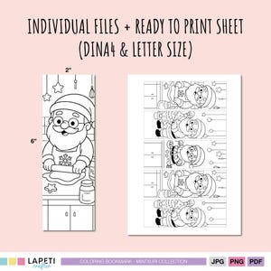 Christmas Coloring Bookmarks for Kids, Santa Coloring Bookmarks ...