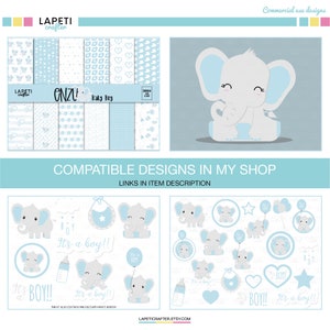 Elephant Baby Boy Digital Paper Pack for Scrapbooking and - Etsy