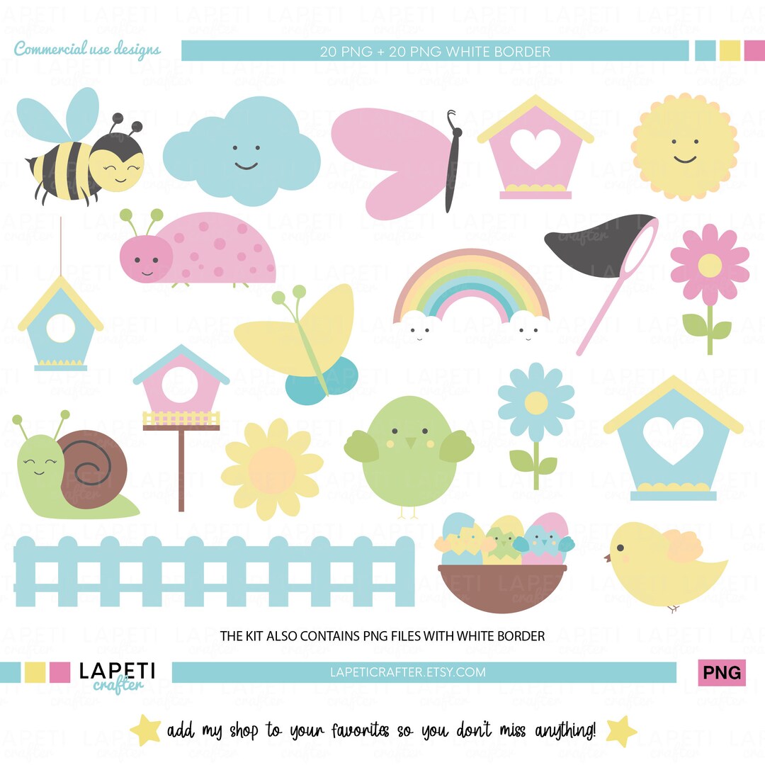 Spring Illustration Collection 20 Png Digital Download Commercial ...