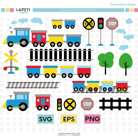 Train Clipart 23 Digital Clipart for Commercial Use Svg | Etsy