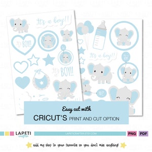 Baby Boy Elephant Clipart, Blue Elephant Baby Shower PNG, Baby Boy ...