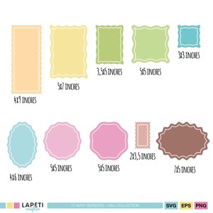 Wavy Borders SVG | Layered Curvy Frames for DIY & Invitations | Layered ...