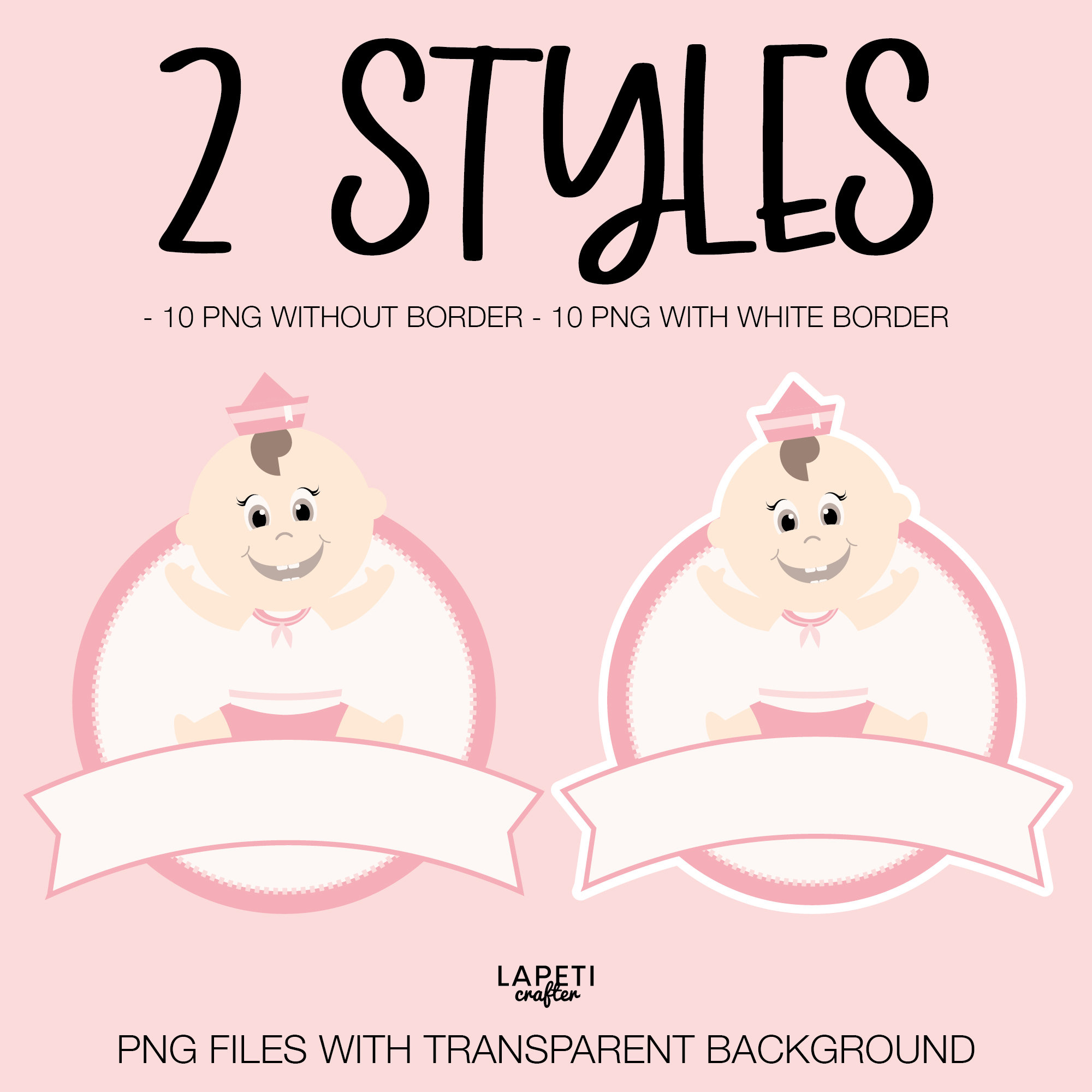 Baby Girl Sailor Clipart 10 Nautical Illustrations in Png - Etsy
