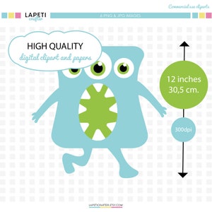 Monster Clipart Commercial Use 6 Monster Digital Clipart - Etsy