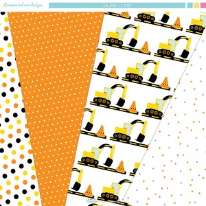 Construction Digital Printable Paper Boy Excavator Birthday Digital ...