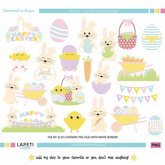 Easter Clipart Bundle 20 Png Files Clipart With Commercial - Etsy