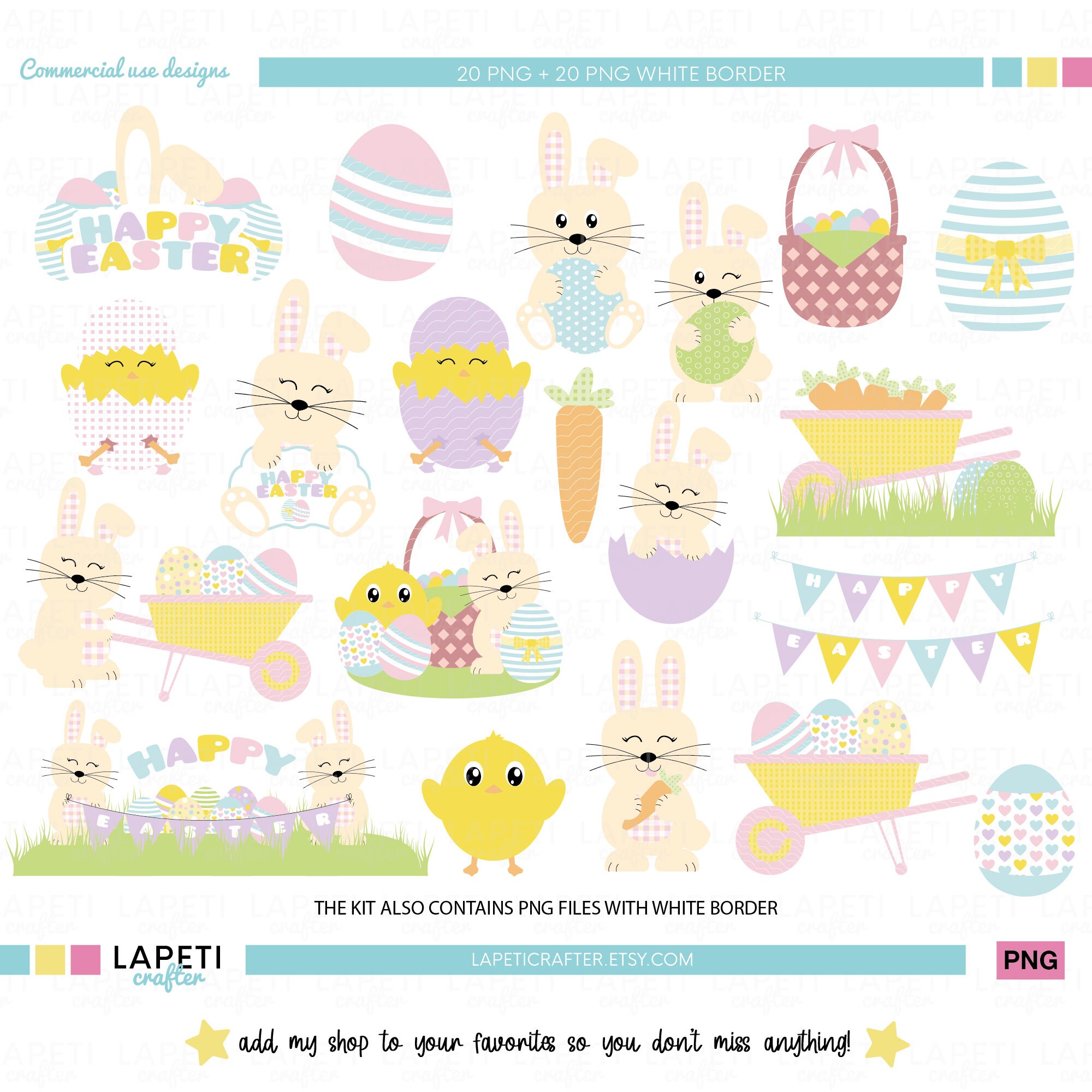 Easter Clipart Bundle 20 Png Files Clipart With Commercial - Etsy