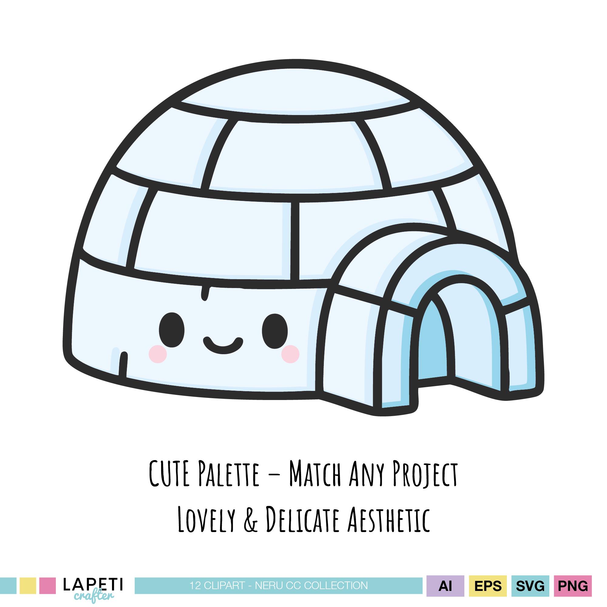 Winter Kawaii Animals Clipart Set, Arctic Characters PNG Bundle for ...