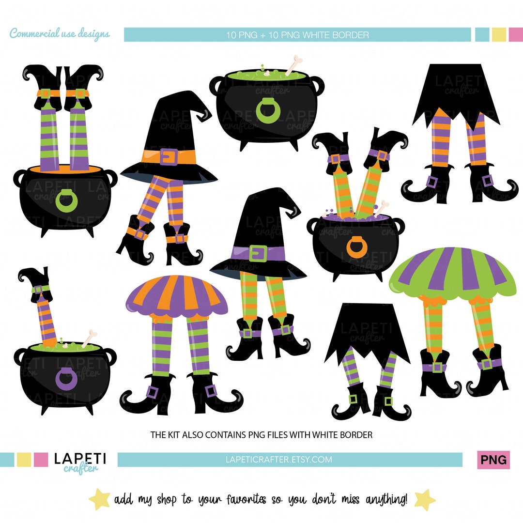 Witch Legs Clipart Halloween Clip Art Commercial Use License Instant ...
