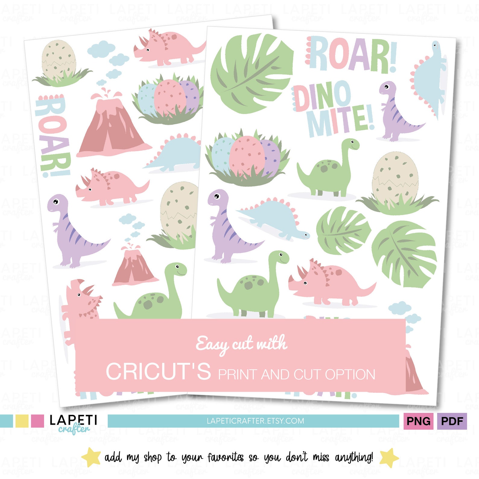 Cute Dinosaur Clipart for Baby Girls Dinosaur 1st Birthday - Etsy