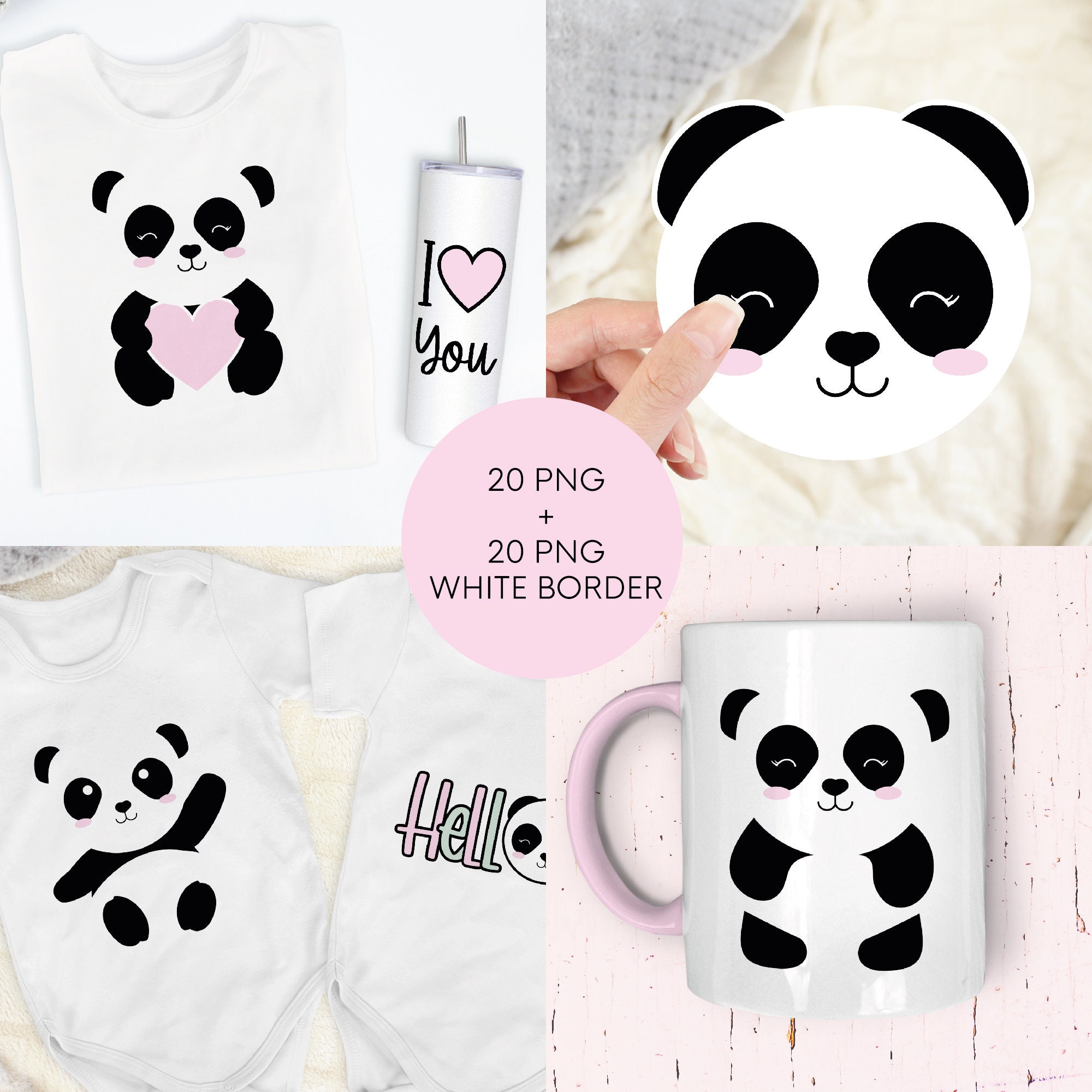 Baby Girl Panda Clipart Bundle 20 PNG Files Commercial Use - Etsy Canada