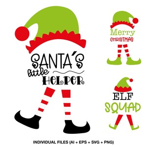 Elf Legs Christmas Clipart Bundle, Santa’s Helper PNG SVG Set ...