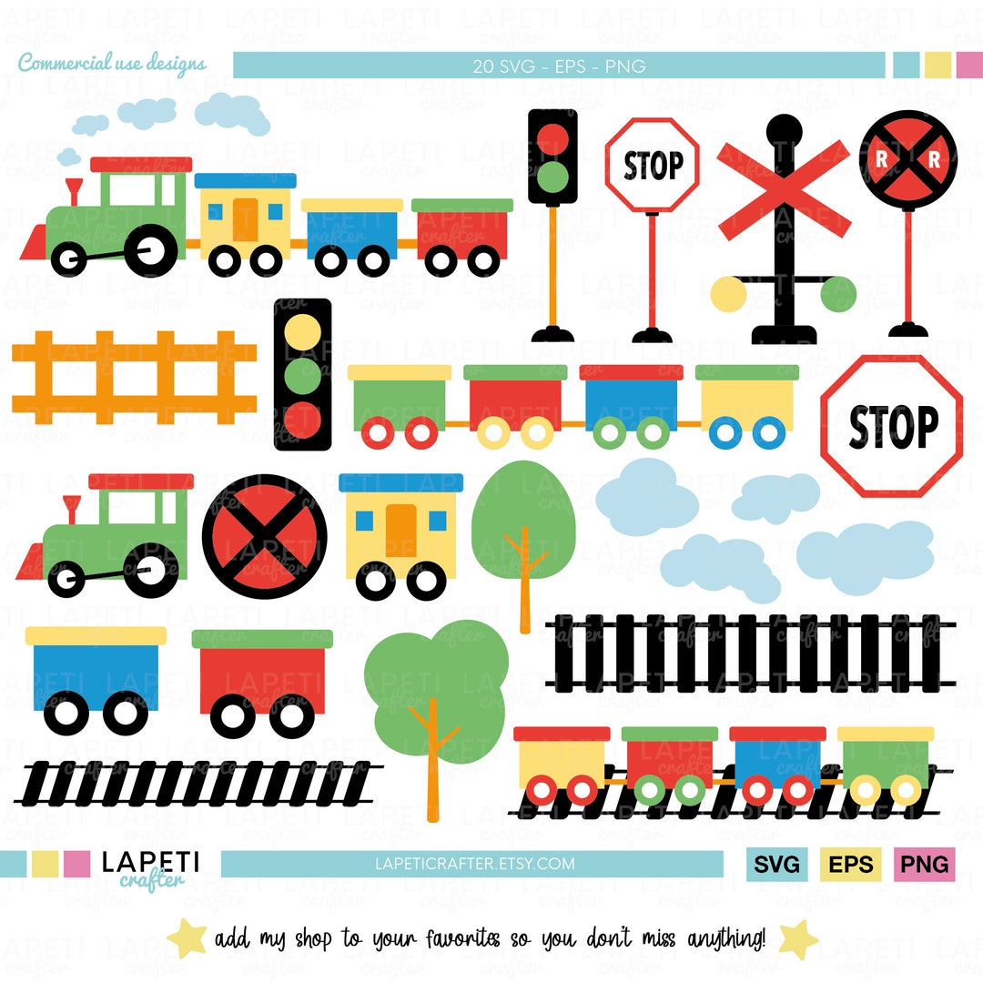 Kid Train Clipart | Train Track Clip Art | Svg - Png -eps | Clipart ...