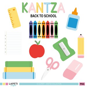 Back to School Clipart Bundle, Cute School Supplies PNG, Teacher ...
