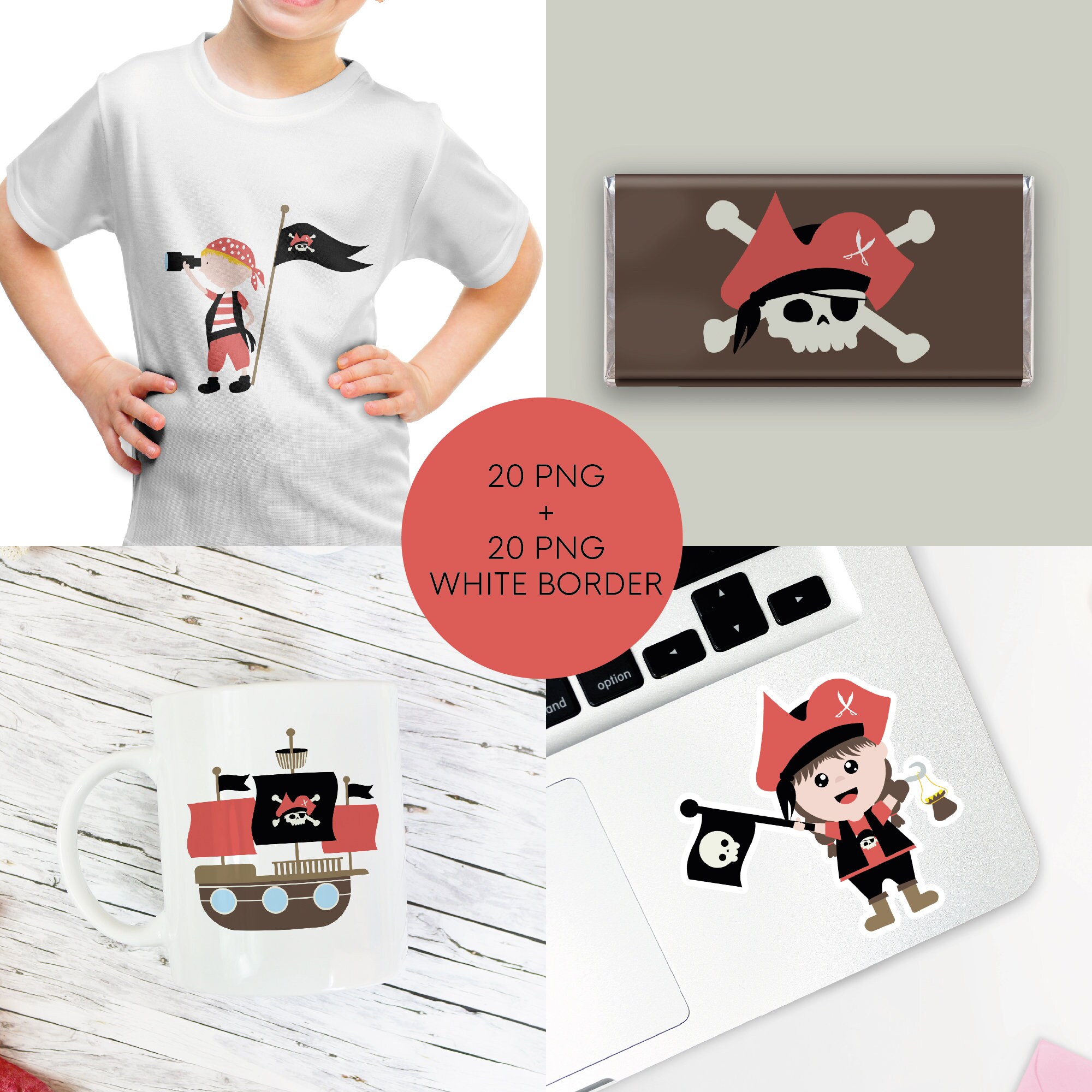 PIRATE Clipart Bundle 20 Pirate Illustrations in Png Format - Etsy