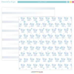 Elephant Baby Boy Digital Paper Pack for Scrapbooking and Crafts, It's ...