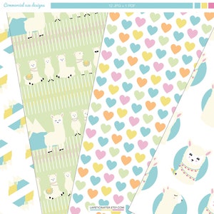 Llama Digital Paper for Craft Projects and Scrapbooking Alpaca ...