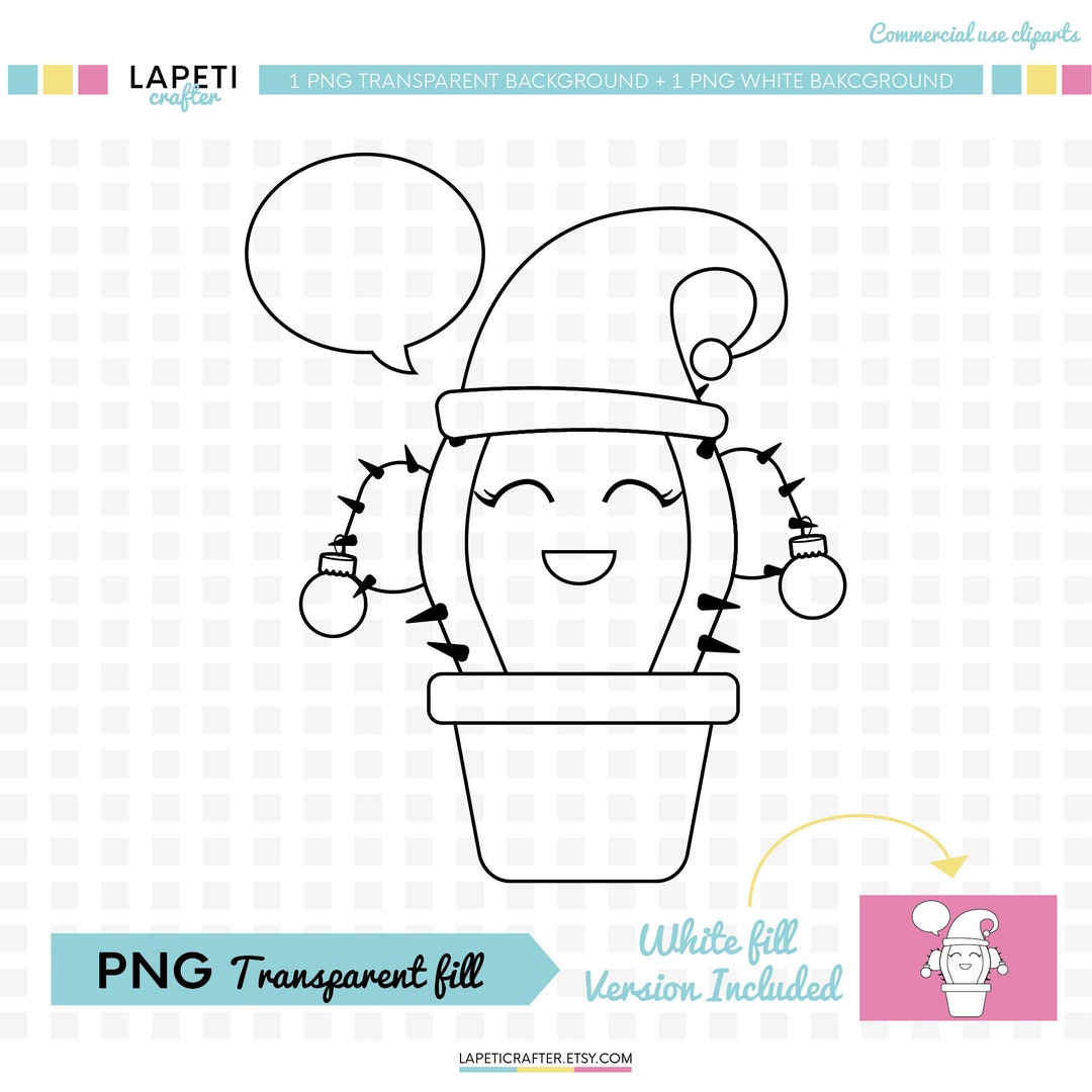 Timbro digitale di cactus natalizio cactus clipart - Etsy Italia