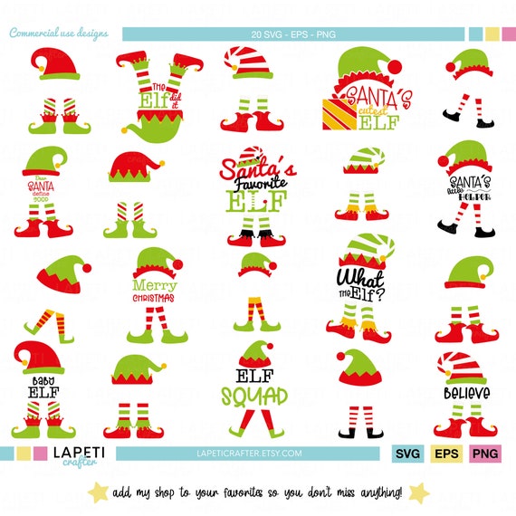Elf SVG Bundle 20 Svg Eps and Png Files Commercial Use - Etsy