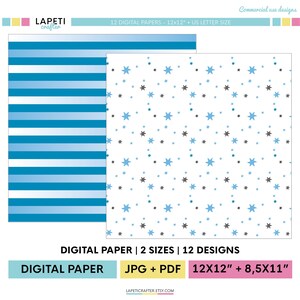 Baby Blue Digital Paper Pack Digital Patterns Scrapbook - Etsy