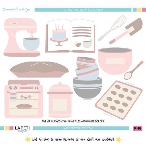 Bakery Clipart Png Cute Baking Clipart Coomercial Use - Etsy