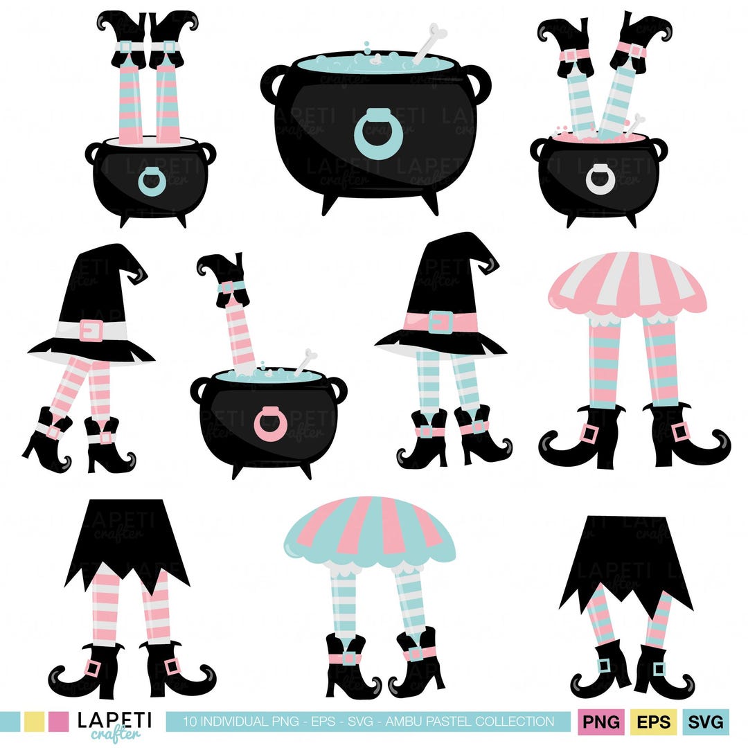 Witch Legs Png, Halloween Witch Legs Svg, Printable Pastel Halloween ...