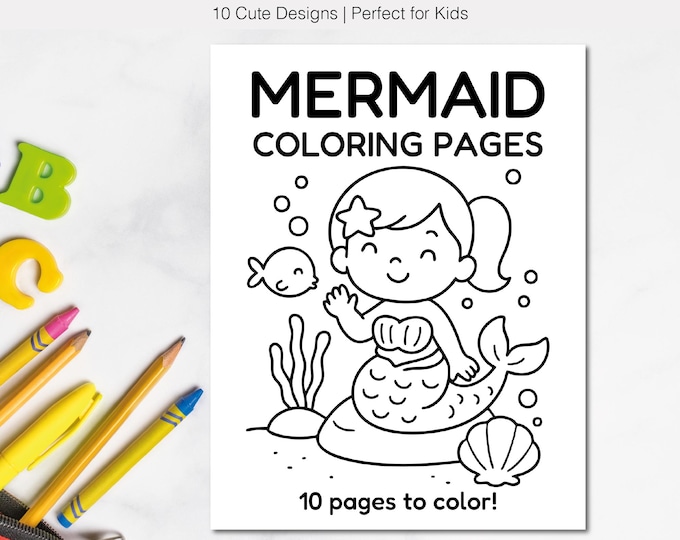 Printable Coloring Page Mermaid Positive Affirmation Motivation Words ...