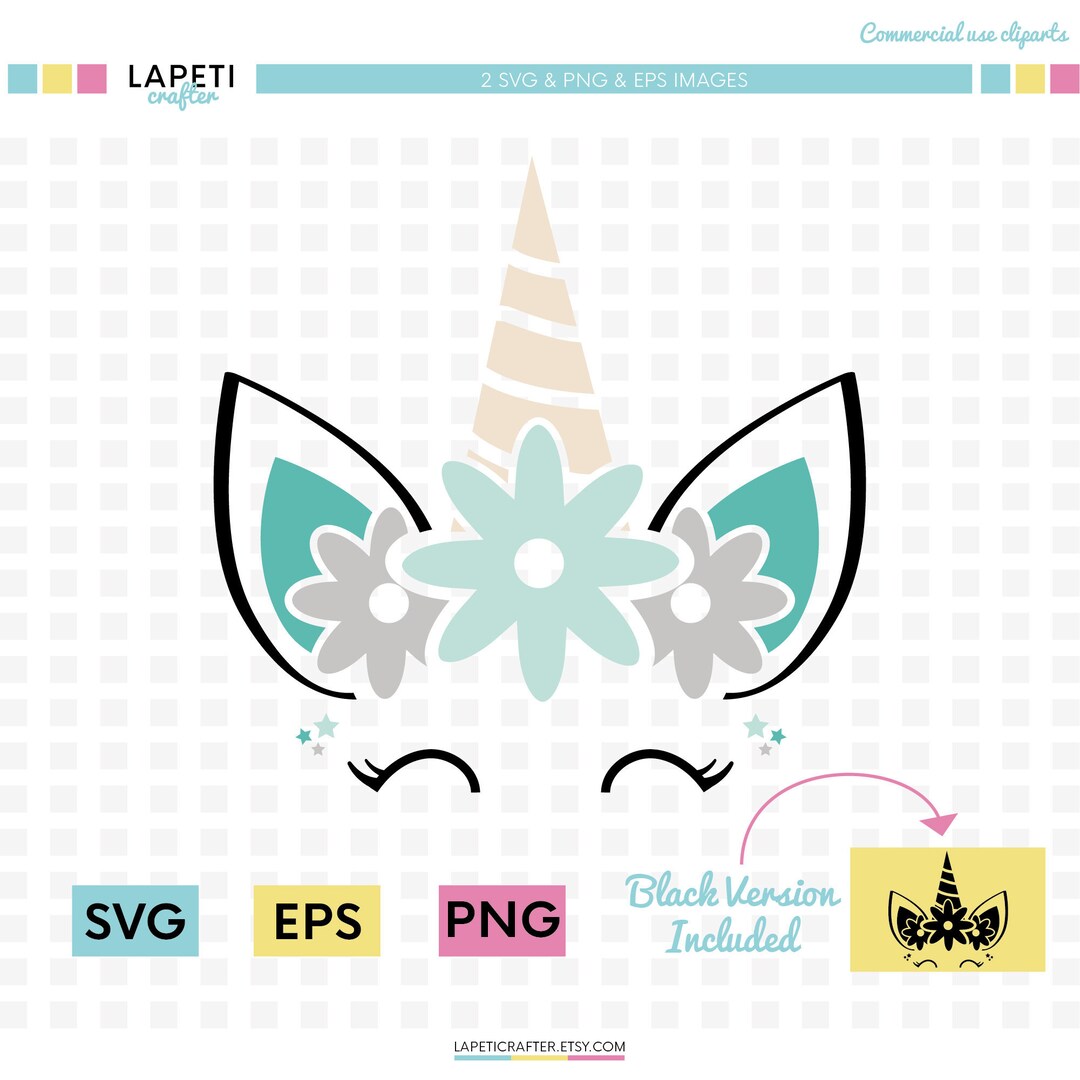 Unicornio SVG uso comercial cabeza unicornio png clipart - Etsy España