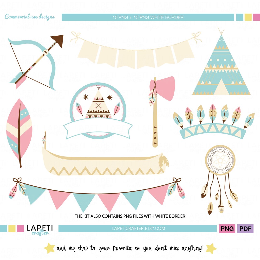 Teepee Clipart, Tribal Clipart PNG, Indian Clipart, Teepee Party ...