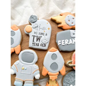 Space Cookie/two the Moon and Back Cookie / Astronaut Cookie/ Houston ...