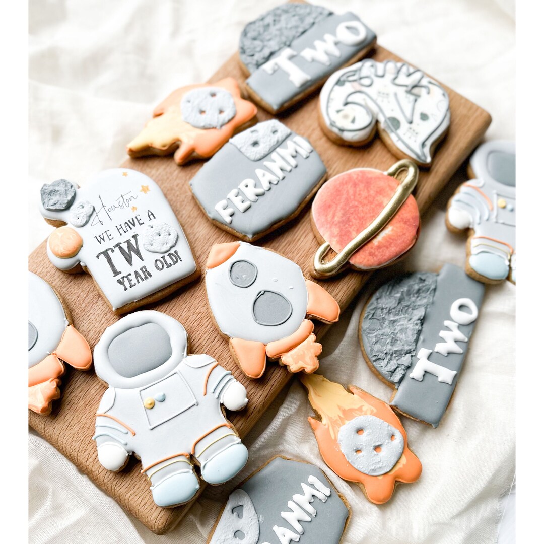 Space Cookie/two the Moon and Back Cookie / Astronaut Cookie/ Houston ...