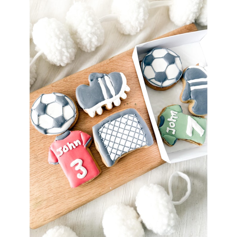 Personalised Football Cookies – Custom Name Sports Biscuits, Soccer ...