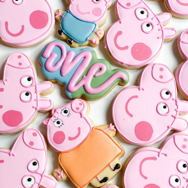 Peppa Pig Cookies - Etsy