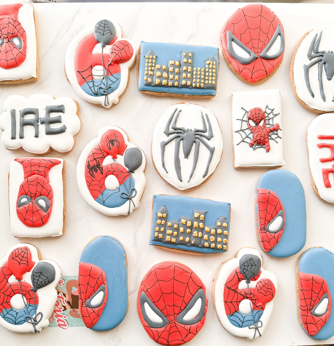 Spider-man Cookie/ Marvel Inspired Cookie/ Superhero Cookie/ Birthday ...
