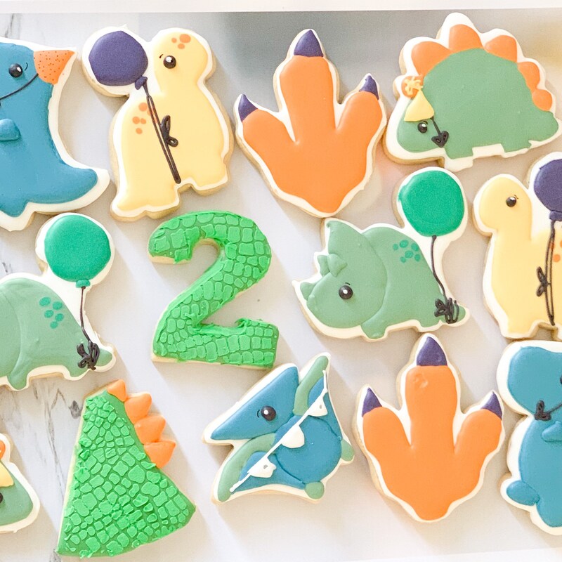 Dinosaur Cookies - Etsy