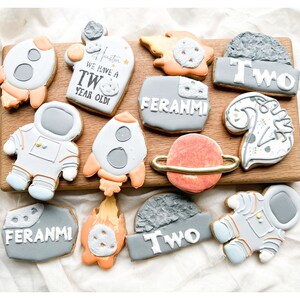 Space Cookie/two the Moon and Back Cookie / Astronaut Cookie/ Houston ...
