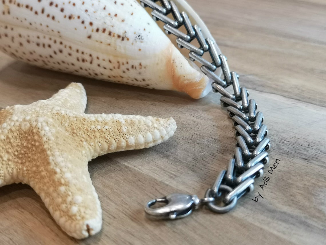 Silver V Link Chain Bracelet - Etsy